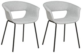 Sada 2 čalouněných jídelních židlí šedé ELMA Beliani