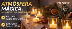 LED čajové svíčky sada 10 ks teplá bílý dálkové ovládání