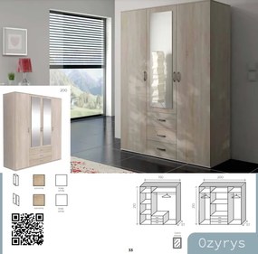 Arkos Šatní skříň Ozyrys 150 Kombinace barev: Bílá+bílá