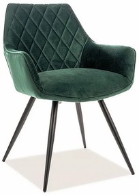 Jídelní židle Linea Velvet, zelená / černá