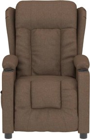 Elektrické masážní křeslo hnědé textil 3098793