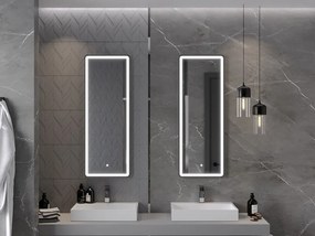 Mexen Coro osvětlené koupelnové zrcadlo 45 x 120 cm, LED 6000K, proti zamlžení, černý rám - 9817-045-120-611-70