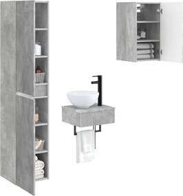 Sada koupelnového nábytku 3 ks Betonově šedá 33 x 34,5 x 160 cm 3406046
