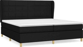 Box spring postel s matrací černá 200x200 cm textil 3128551