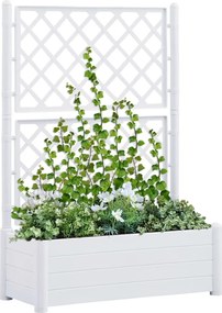 vidaXL Zahradní truhlík s treláží 100 x 43 x 142 cm PP [313983] Barva: Bílá