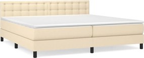 Box spring postel s matrací krémová 200x200 cm textil 3140406