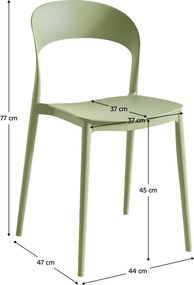 Stohovatelná židle, zelená, RADANA NEW