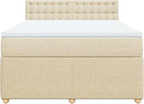 Box spring postel s matrací krémová 140x190 cm textil 3289770