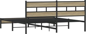 Kovový rám postele bez matrace dub sonoma 183 x 213 cm 3308496