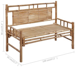 Zahradní lavice s poduškou 120 cm bambus,  3063896