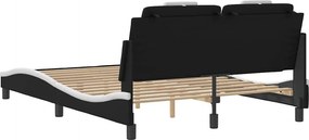 Rám postele Viana bez matrace černý a bílý 140 x 200 cm umělá kůže 3208101