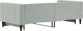 Válenda s přistýlkou světle šedá 90 x 200 cm samet 3196691