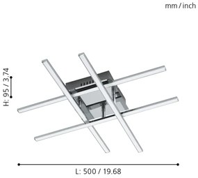Eglo 95568 - LED stropní svítidlo LASANA 1 LED/24W/230V