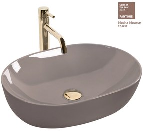 Rea Lisa, umyvadlo na desku 490x350x140 mm, béžová lesklá, REA-U6380