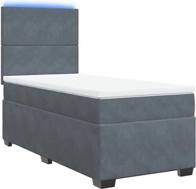 Box spring postel s matrací tmavě šedá 80 x 200 cm samet 3293057
