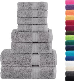 8dílná sada ručníků Premium SOLUND šedá 600 g/m² 137543
