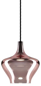 Lodes 15416 5527 Nostalgia medium rose gold, červenozlaté sklo/černý závěs, 7W LED 2700K, prům. 20cm