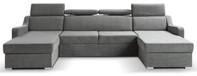 Sedací souprava MIKELI U | 158x288x158 cm | rozkládací + 2x úložný prostor | pretty 17 šedá
