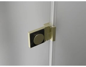 Mexen Lunar-B Duo, výklopný sprchový kout 100 x 70 cm, 8mm čiré sklo, zlatý matný profil, 832-100L-070P-55-00