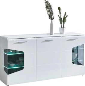 XXXLutz ŠIROKÁ KOMODA, bílá, barvy dubu, vysoce lesklá bílá, 180/89/41 cm Hom`in - Široké komody - 000687020702