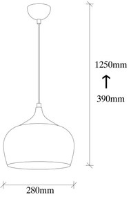 Lustr na lanku SAGLAM 1xE27/40W/230V