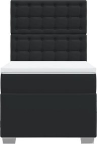 Box spring postel s matrací černá 100x200 cm umělá kůže 3290708