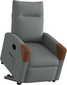 Elektrické zvedací polohovací křeslo tmavě šedé textil 3324023