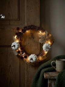 Sinsay - Podzimní dekorativní věnec s LED světýlky - vícebarevná