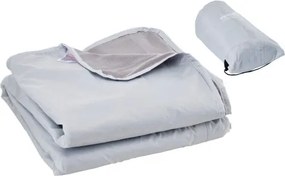 Campingová deka 200,7 × 149,9 cm nositelná teplá stadionová deka venkovní světle šedá