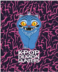 Dětská coral fleece deka KPop Demon Hunters - motiv Derpy Tiger - 130x160 cm