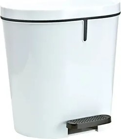 Denox Oval bílá / Odpadkový koš / Pedálový / 8 l / 25 x 25 x 40 cm