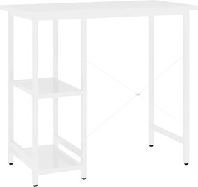 PC stůl bílý 80 x 40 x 72 cm MDF a kov 20555