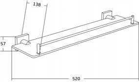 Mexen příslušenství, RUFO polička skleněná, chrom, 7050937-00