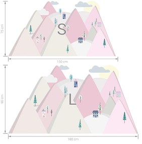 Nástěnná samolepka HORY růžová Zvolte rozměr: S
