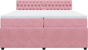 Box spring postel s matrací růžová 200x200 cm samet 3287841
