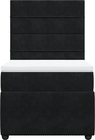 Box spring postel s matrací černá 100x200 cm samet 3292264