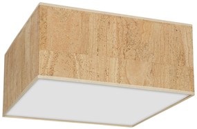 Stropní svítidlo Cork Square, 1x korkové stínítko, (bílé plexisklo), (40cm)