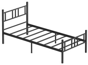 Kovová jednolůžková postel PIRON 90x200 cm černá nosnost 120 kg