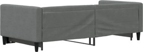 Válenda s přistýlkou tmavě šedá 90 x 200 cm textil 3196579