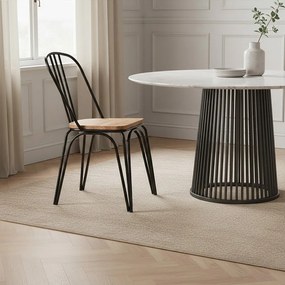 Černá jídelní židle z jilmového dřeva District – Premier Housewares