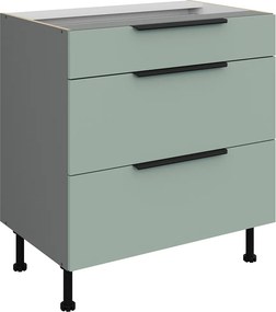 ARIA sa | dolní skříňka 80 D 3S zásuvková | 80 cm | PREMIUM BOX | antracit/aquamarine