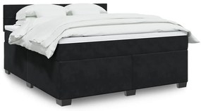 Box spring postel s matrací černá 180x200 cm samet 3288680