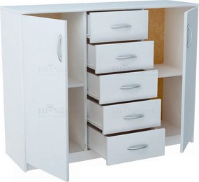 Komoda JULIUS K12D5S bílá