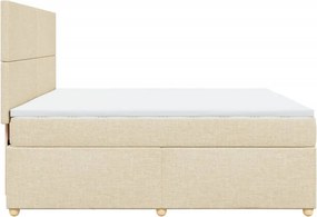 Box spring postel s matrací krémová 180x200 cm textil 3293657