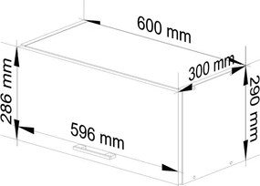 Horní kuchyňská skříňka OLIWIA W60OK bílá / červená, lesk