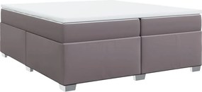 Box spring postel s matrací šedá 200x200 cm umělá kůže 3285227