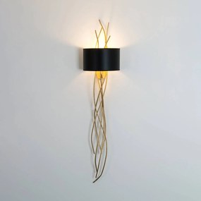 Nástěnné svítidlo Elba lungo, zlatá/černá, výška 144 cm, železo