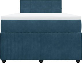Box spring postel s matrací modrá 120 x 190 cm samet 3289990
