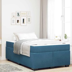 Rám postele s matrací Tmavě modrá 120 x 200 cm textil 3399288