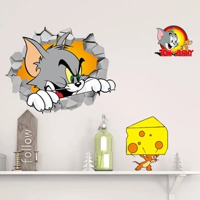 Živá Zeď Samolepka na zeď Tom a Jerry